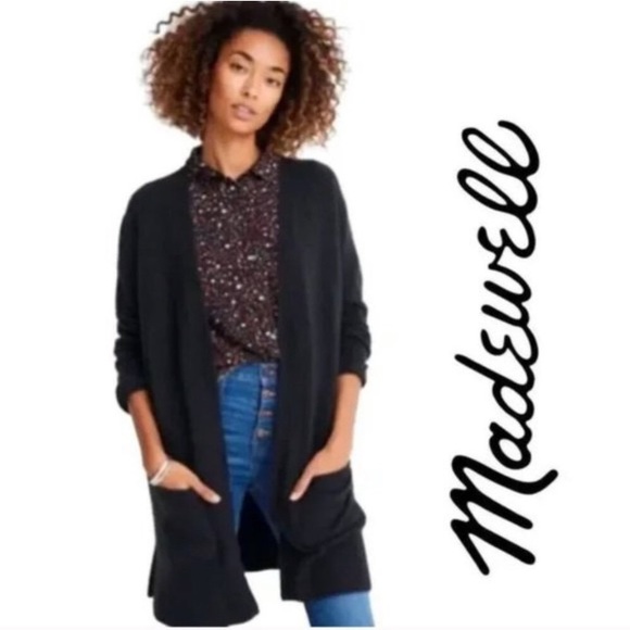 Madewell | Sweaters | Madewell Kent Cardigan Merino Wool Blend Sweater In Black | Poshmark